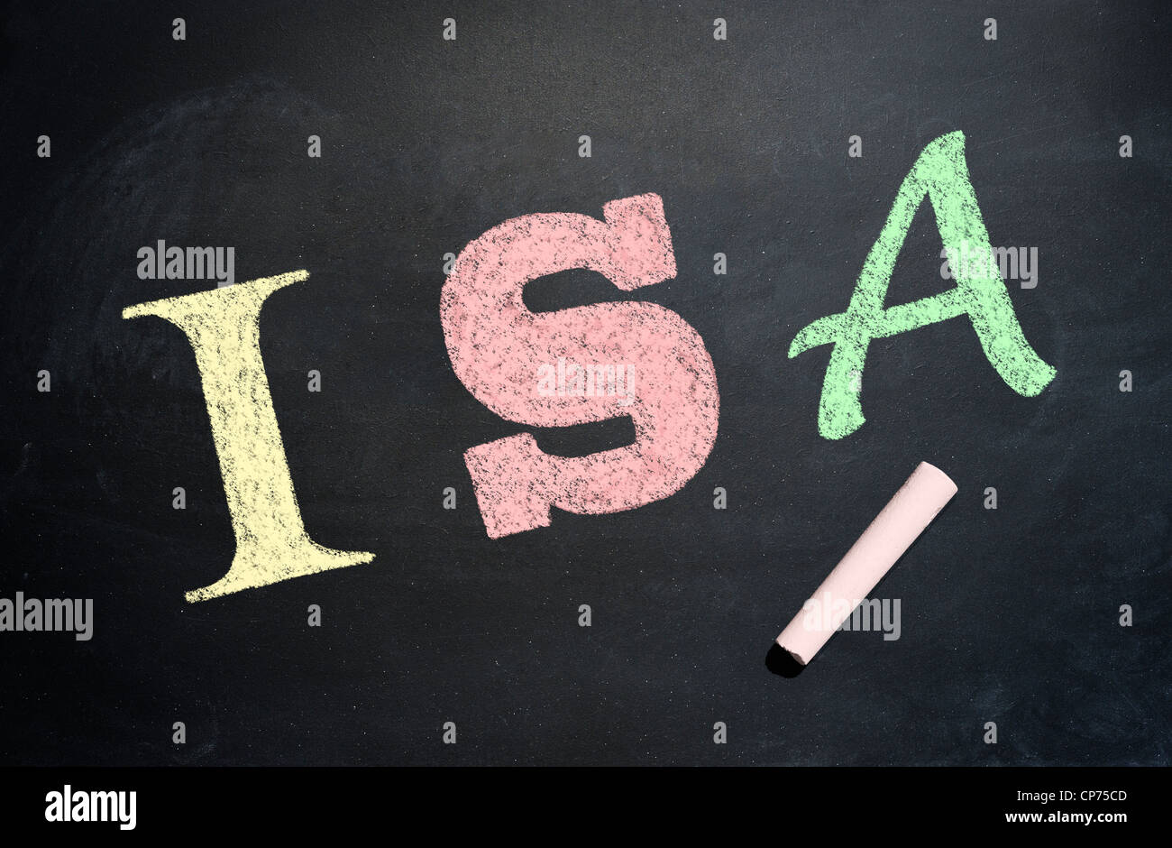 ISA written in chalk on a blackboard Stock Photo - Alamy