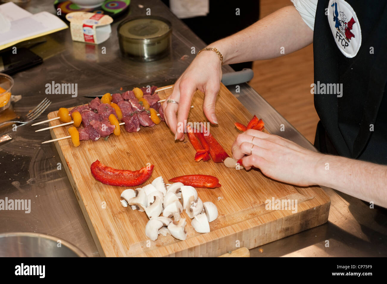 Close up of hands preparing food Stock Photo - Alamy