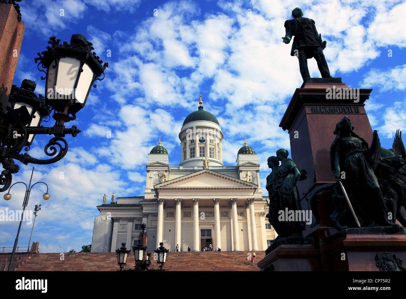 The magnificent Cathedral in Senate Square Helsinki Finland set against ...