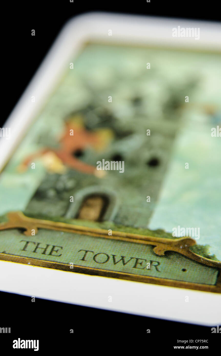 "The Tower" from a deck of Tarot Cards Stock Photo - Alamy