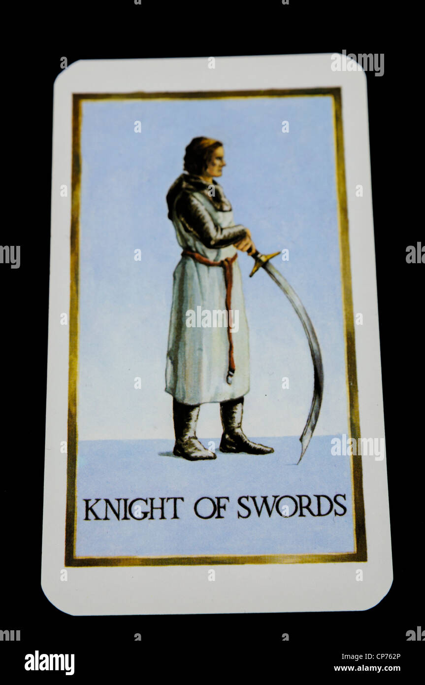 "Knight of Swords" card from a deck of Tarot Cards Stock Photo - Alamy