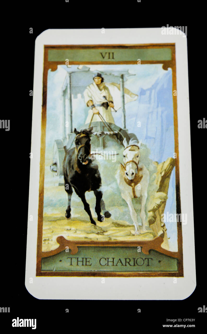 "The Chariot" card from a deck of Tarot Cards Stock Photo - Alamy