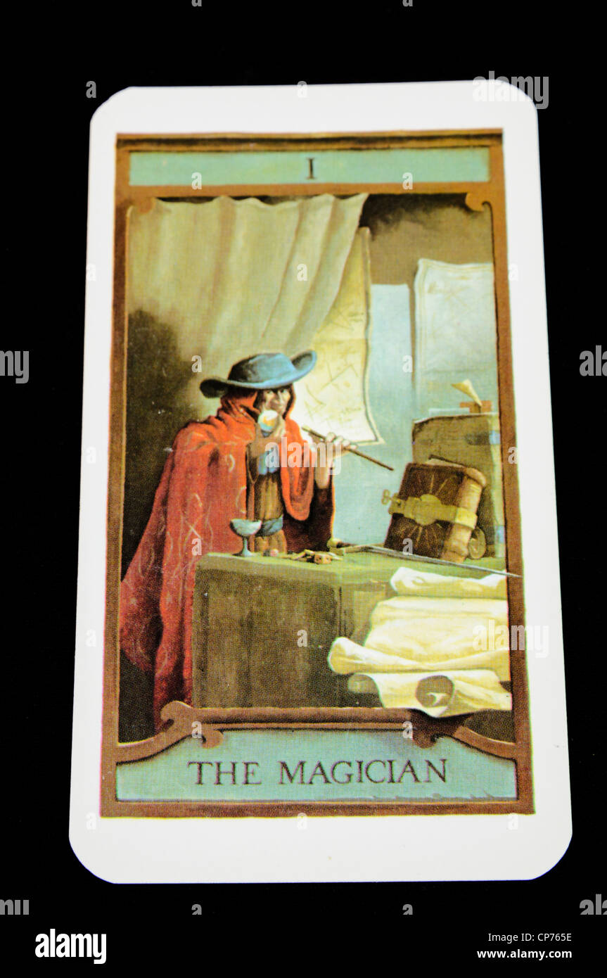 "The Magician" card from a deck of Tarot Cards Stock Photo - Alamy