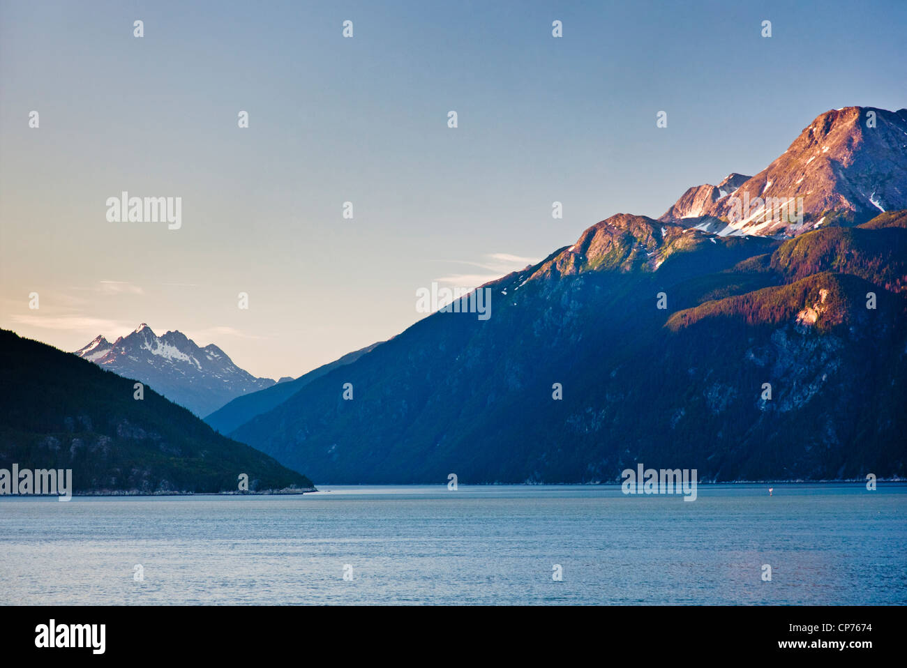 View across Lutak Inlet towards the Coastal Mountain Range and Mount ...