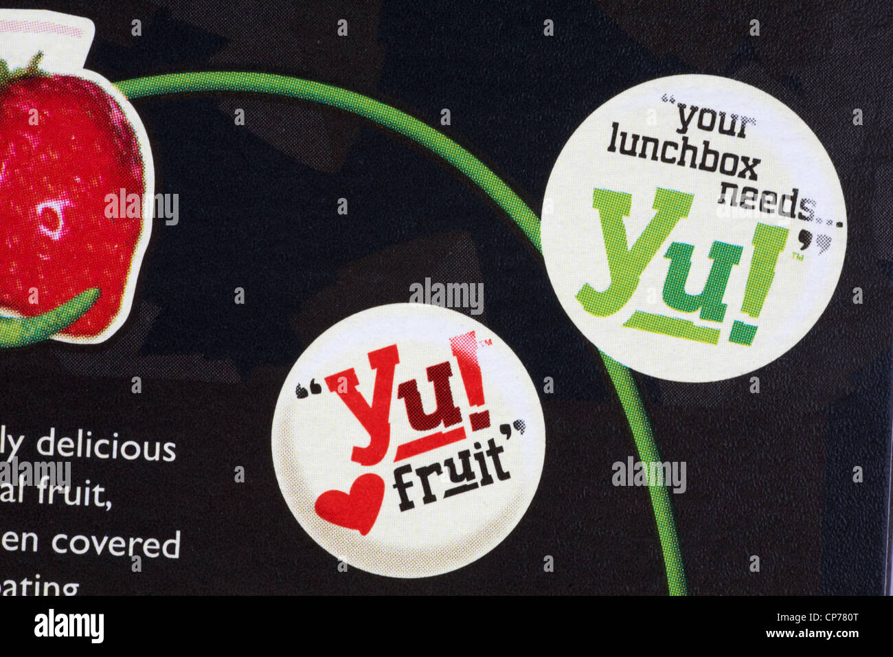 information on box of Yu!-Bars Stock Photo - Alamy