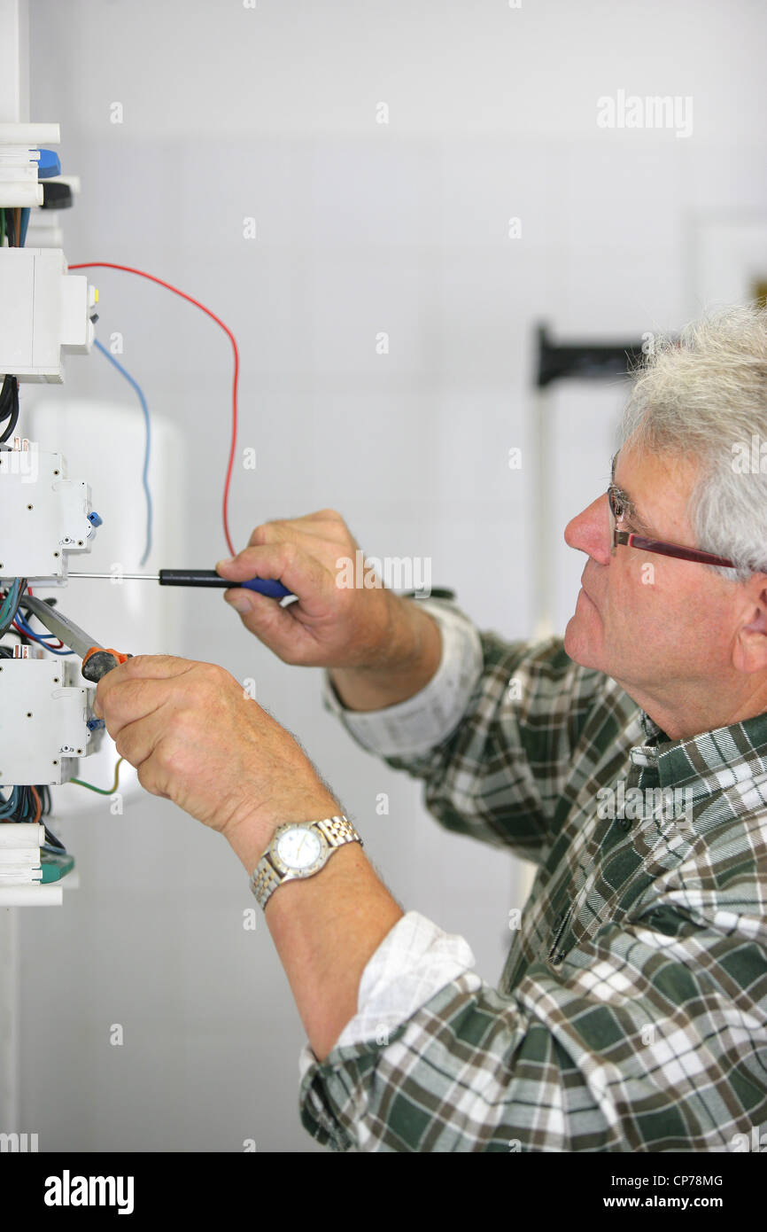 Male electrical engineer Stock Photo - Alamy