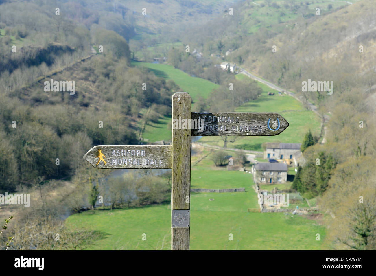monsal head walking directional signs derbyshire england uk Stock Photo ...