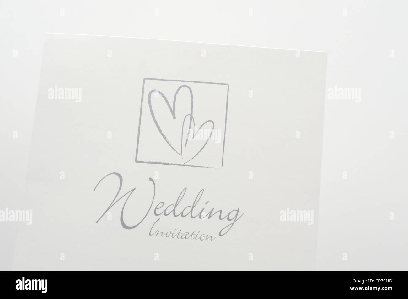 wedding invitation on a white background Stock Photo - Alamy