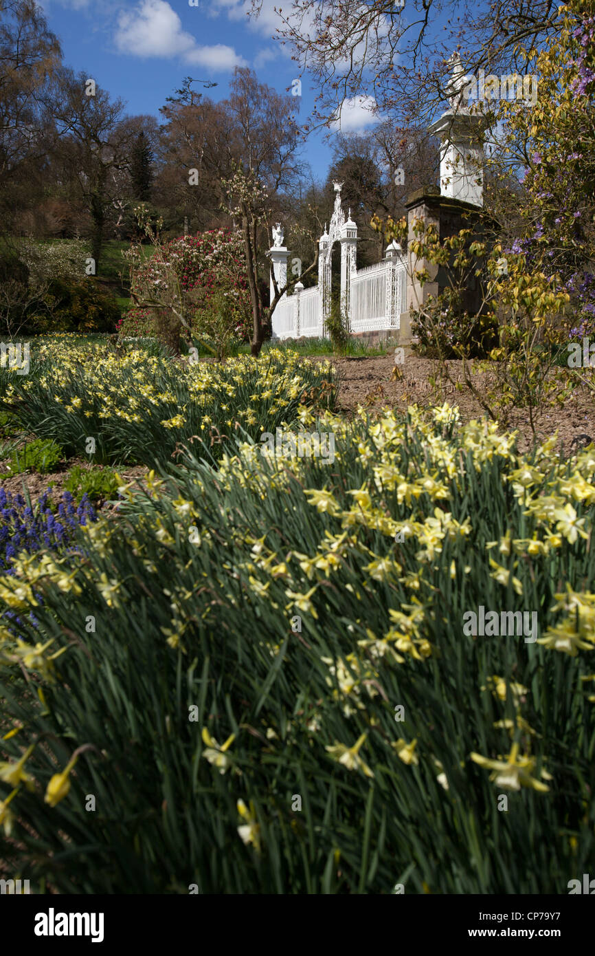 Cholmondeley Castle Gardens. Spring view of the 18th century Grade II ...