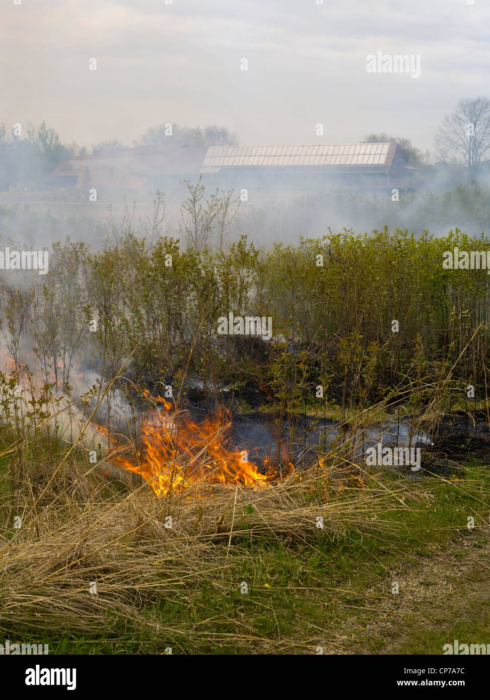 Prescribed prairie burn at the University of Wisconsin Arboretum ...