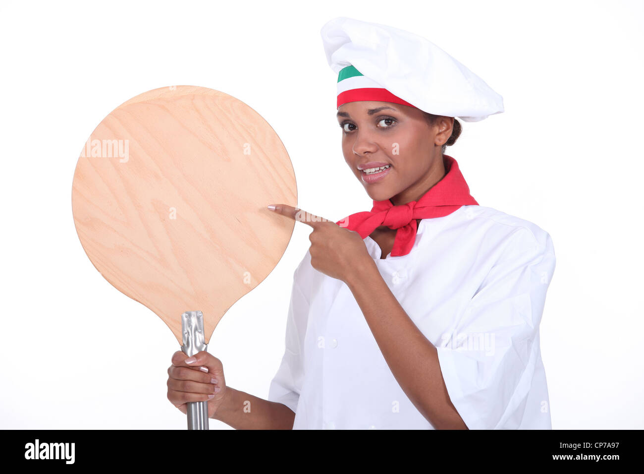 portrait of a female pizza chef Stock Photo - Alamy