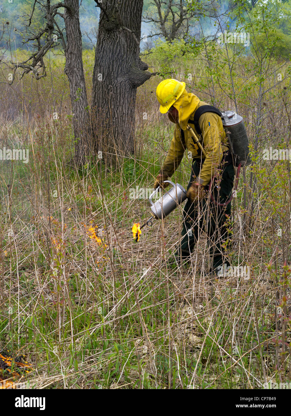 Prescribed prairie burn at the University of Wisconsin Arboretum ...