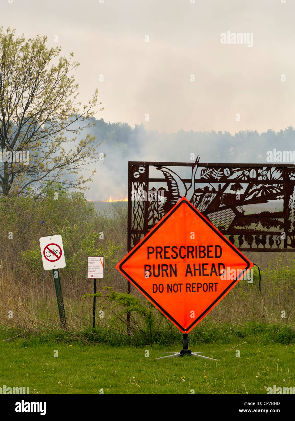 Prescribed prairie burn at the University of Wisconsin Arboretum ...
