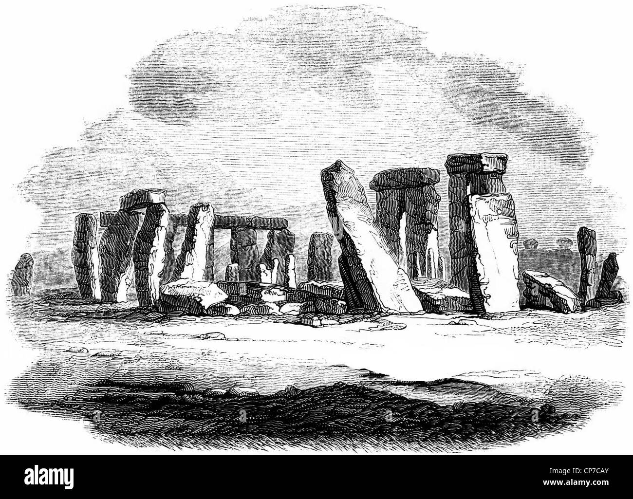 Painting stonehenge Black and White Stock Photos & Images - Alamy