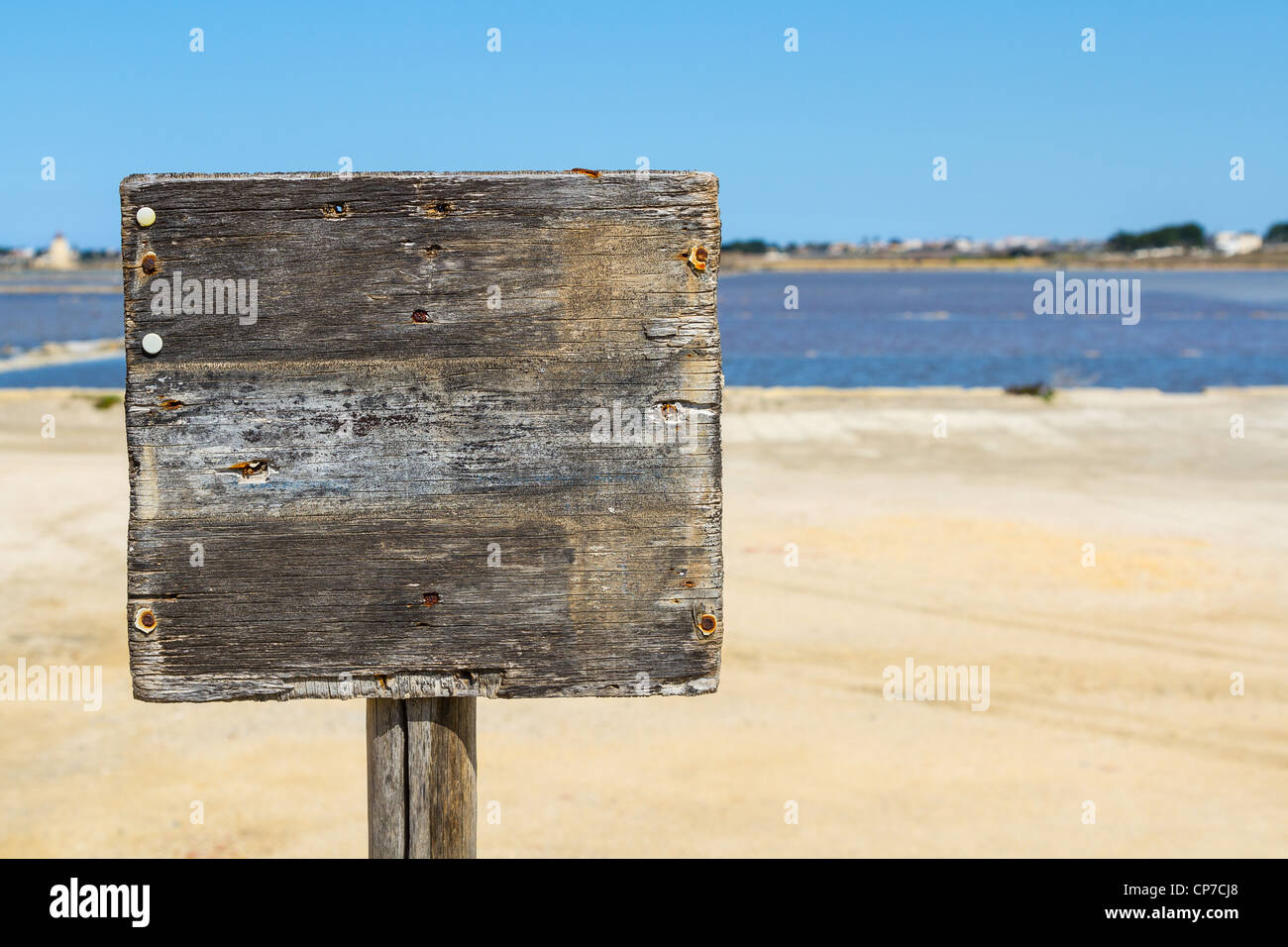 An old grey wooden sign Stock Photo - Alamy