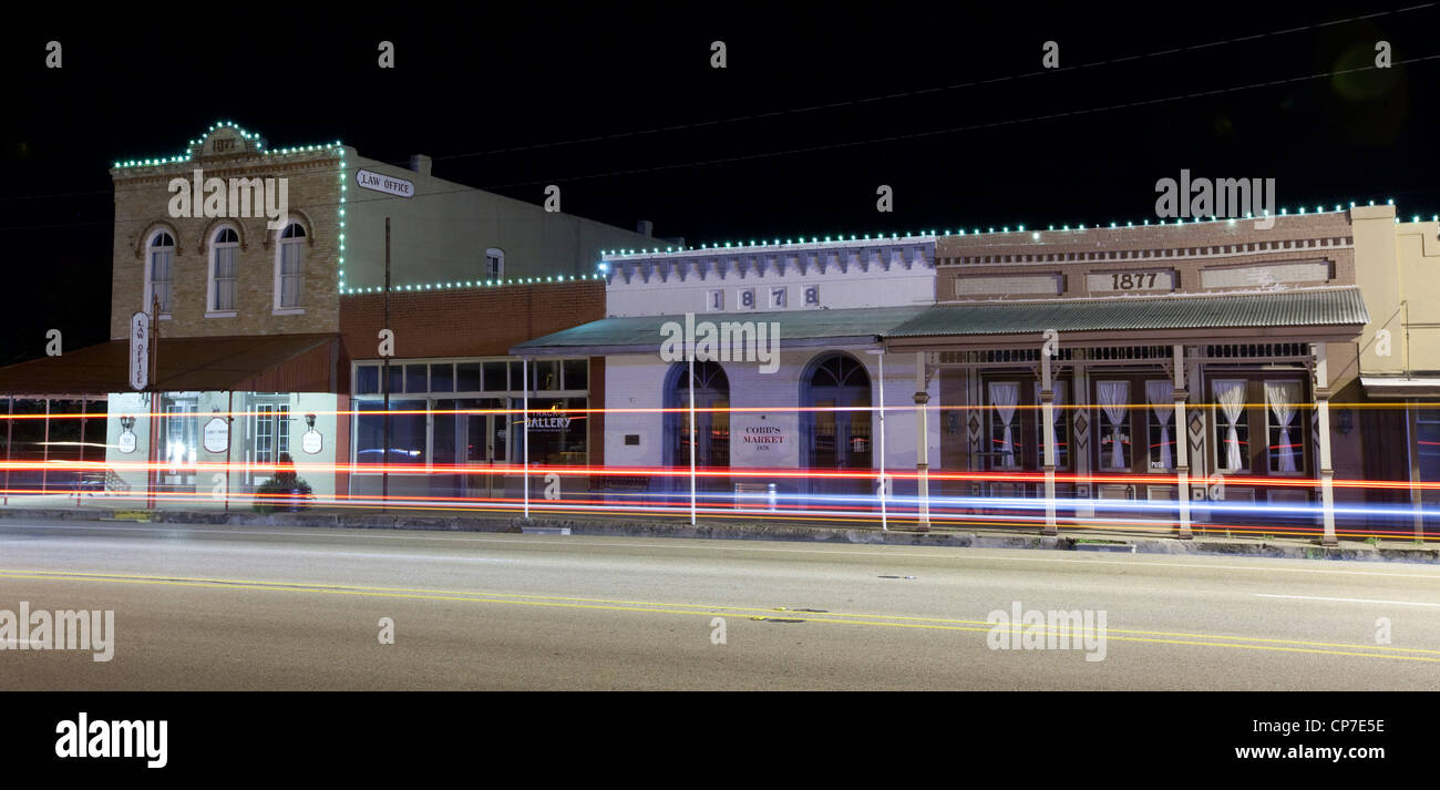 Old buildings in downtown Calvert Texas at night Stock Photo - Alamy