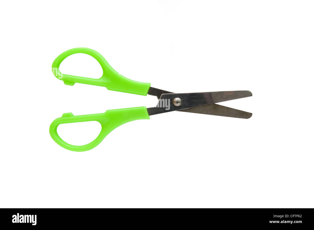 scissors with green handles isolated on white background Stock Photo ...