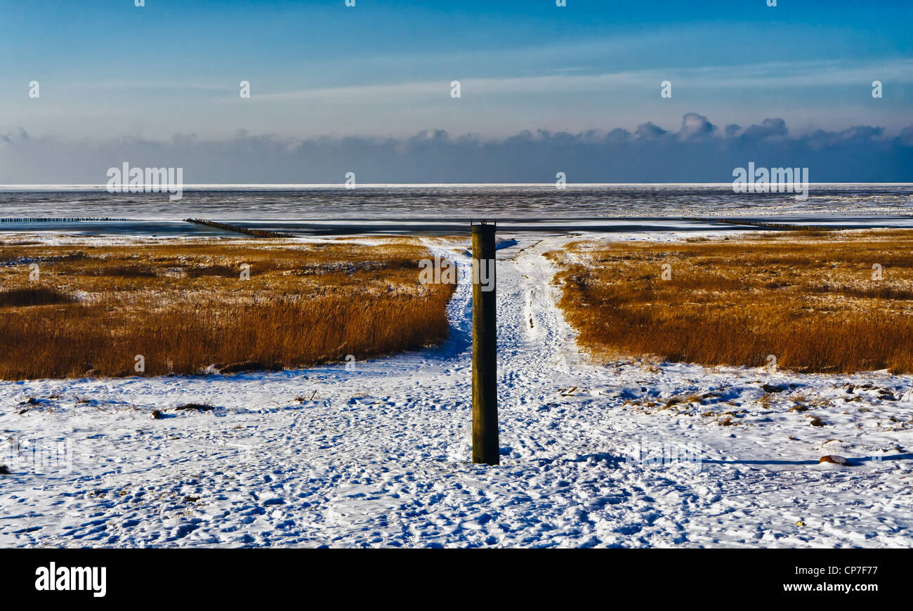 Wadden sea from the island Mando, Denmark with the storm column Stock ...