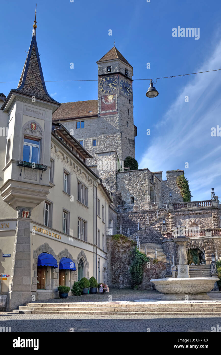 Main square, Rapperswil, Rapperswil-Jona, St. Gallen, Switzerland Stock ...