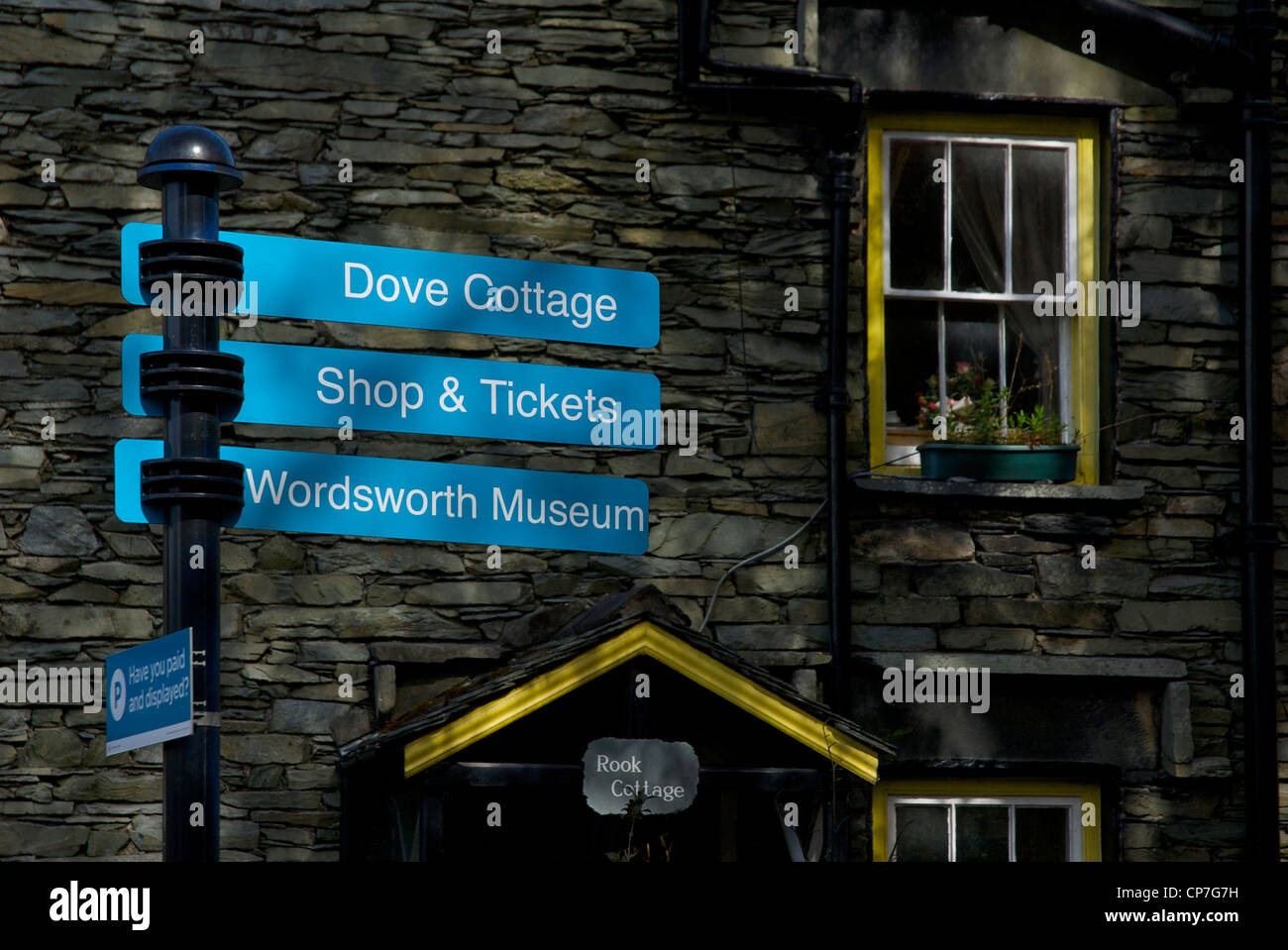 Sign for Dove Cottage and Wordsworth Museum, Grasmere, Lake District ...