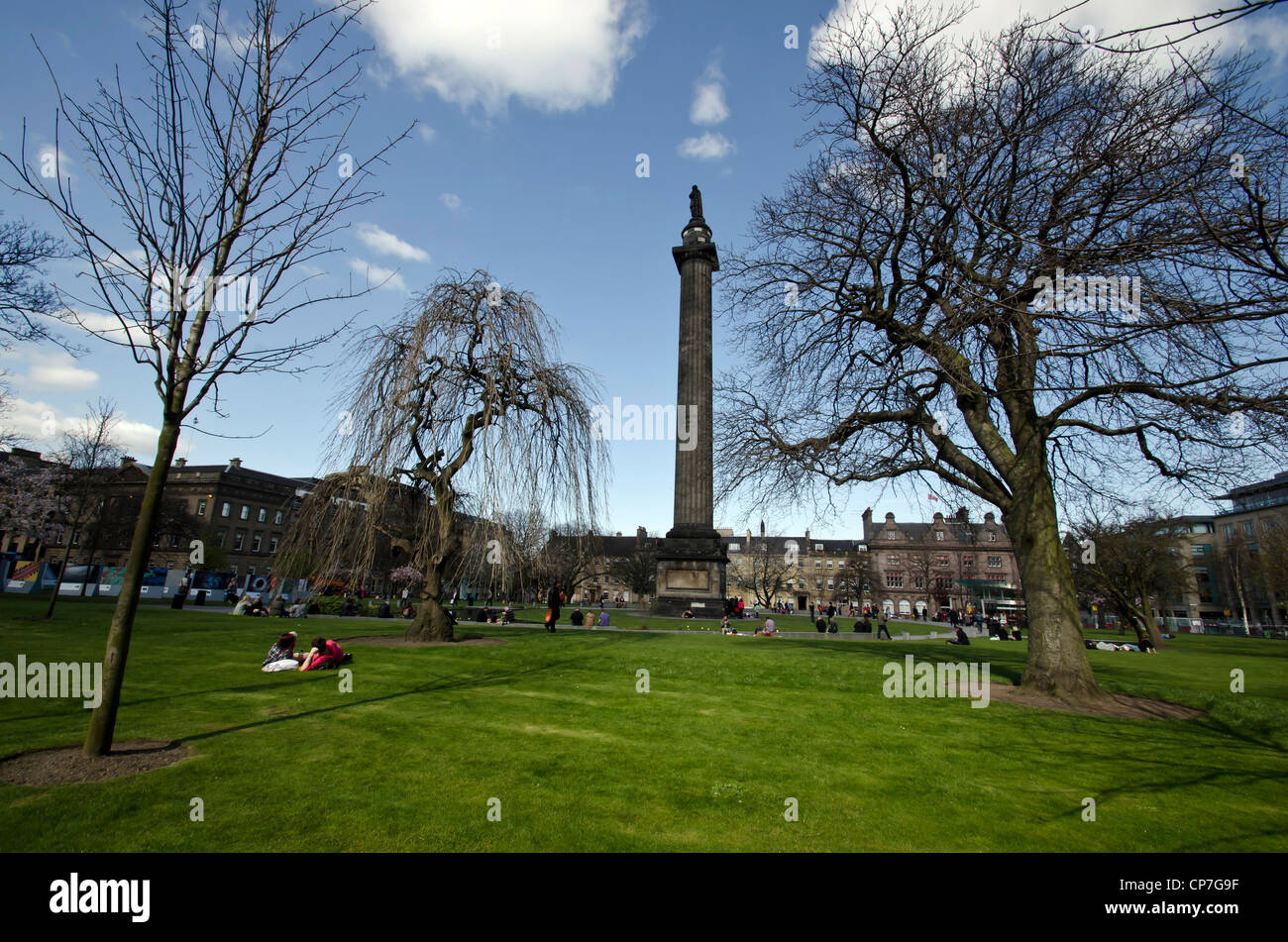 Wide-angle shot of St Andrews Square in the centre of Edinburgh ...