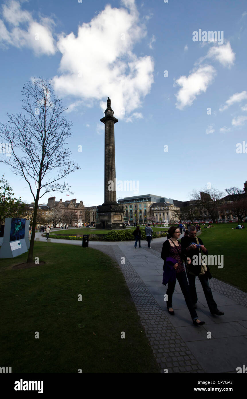 Wide-angle shot of St Andrews Square in the centre of Edinburgh ...