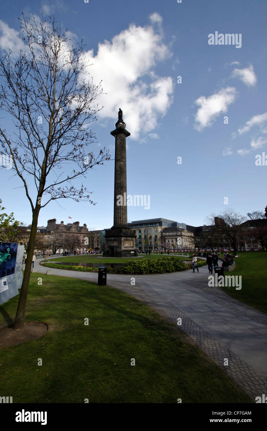 Wide-angle shot of St Andrews Square in the centre of Edinburgh ...