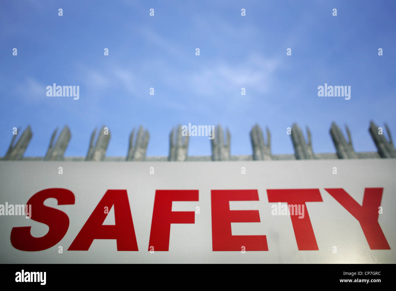 Health and Safety sign on metal gate Stock Photo - Alamy