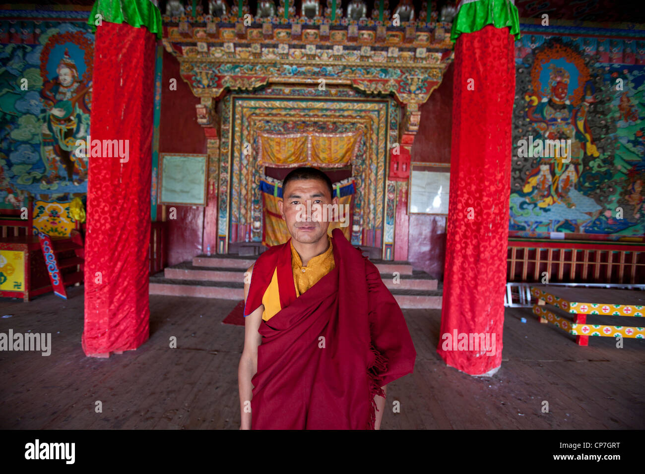 Portrait of monk Litang monastery western China Asia Stock Photo - Alamy