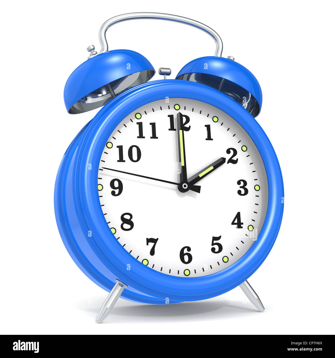 Classic alarm clock. Blue Stock Photo - Alamy