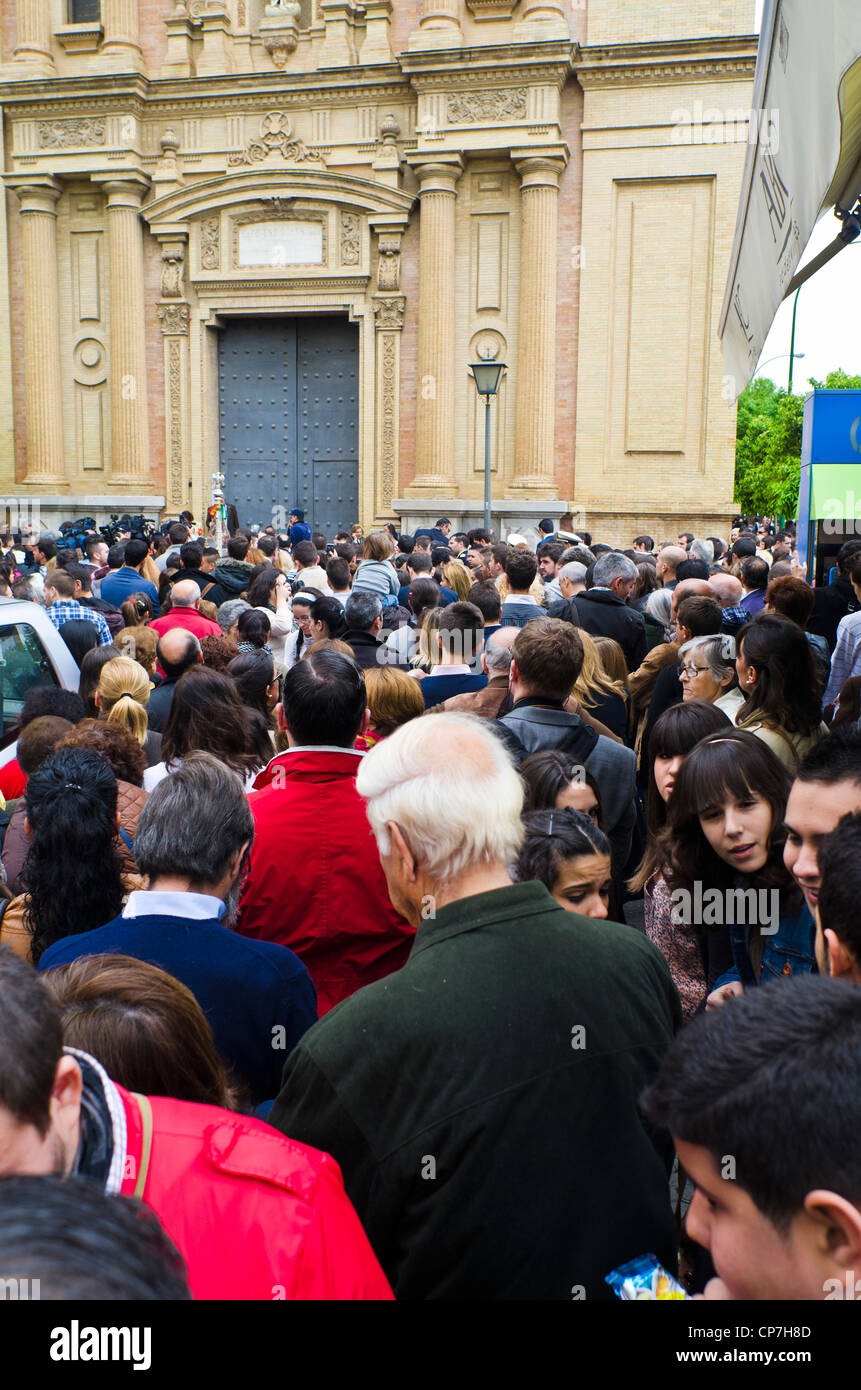 Seville procession during Holy week celebration, Andalusia, Spain ...