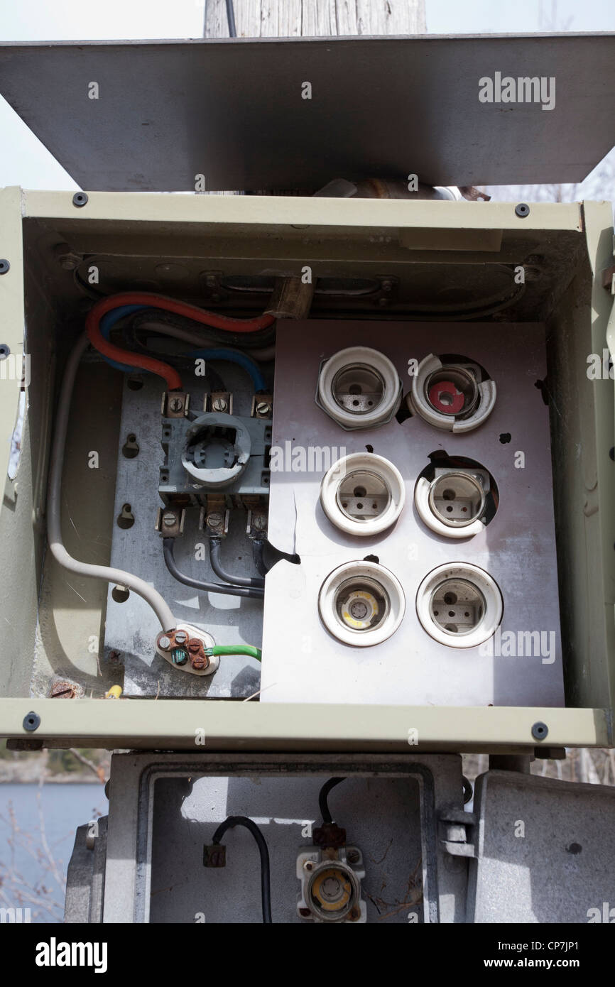 old empty fuse box Stock Photo - Alamy