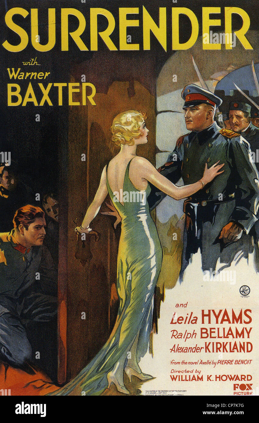 SURRENDER Poster for 1931 Fox film with Leila Hyams Stock Photo - Alamy