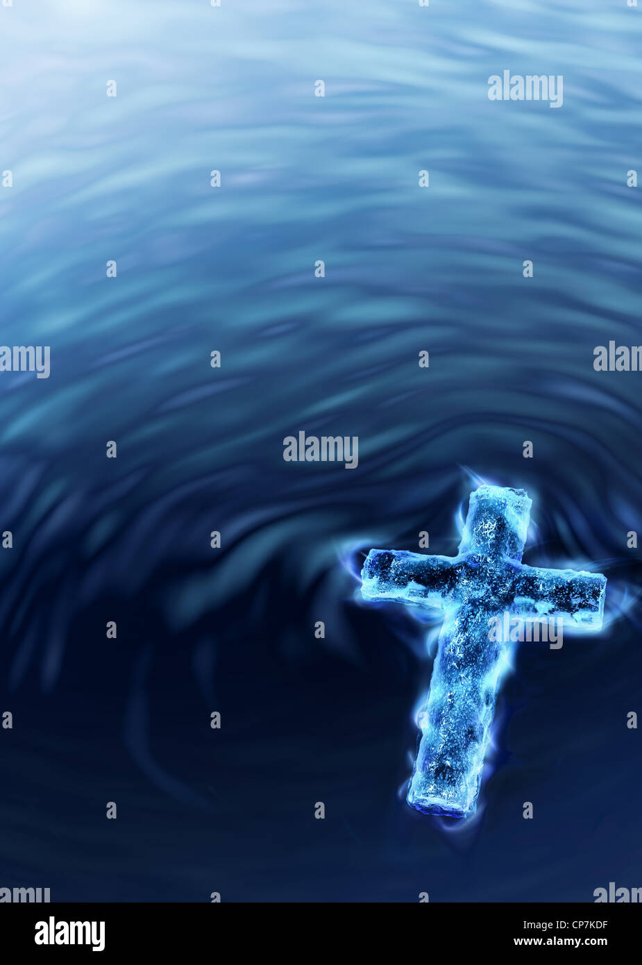 Holy water Cross - religious metaphor Stock Photo - Alamy