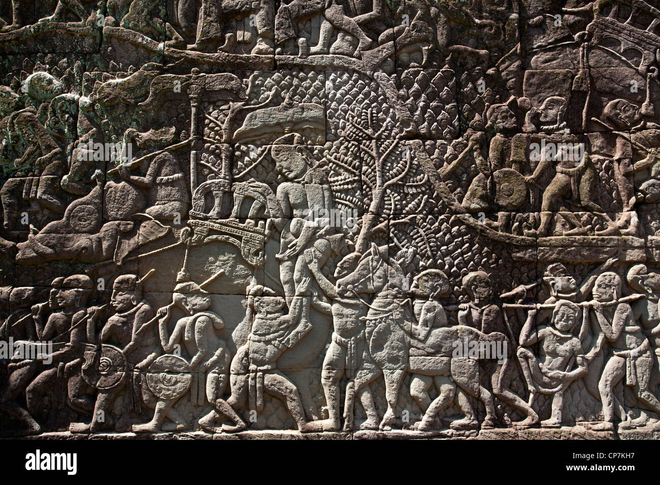Bas-reliefs. Bayon temple. Angkor. Cambodia Stock Photo - Alamy