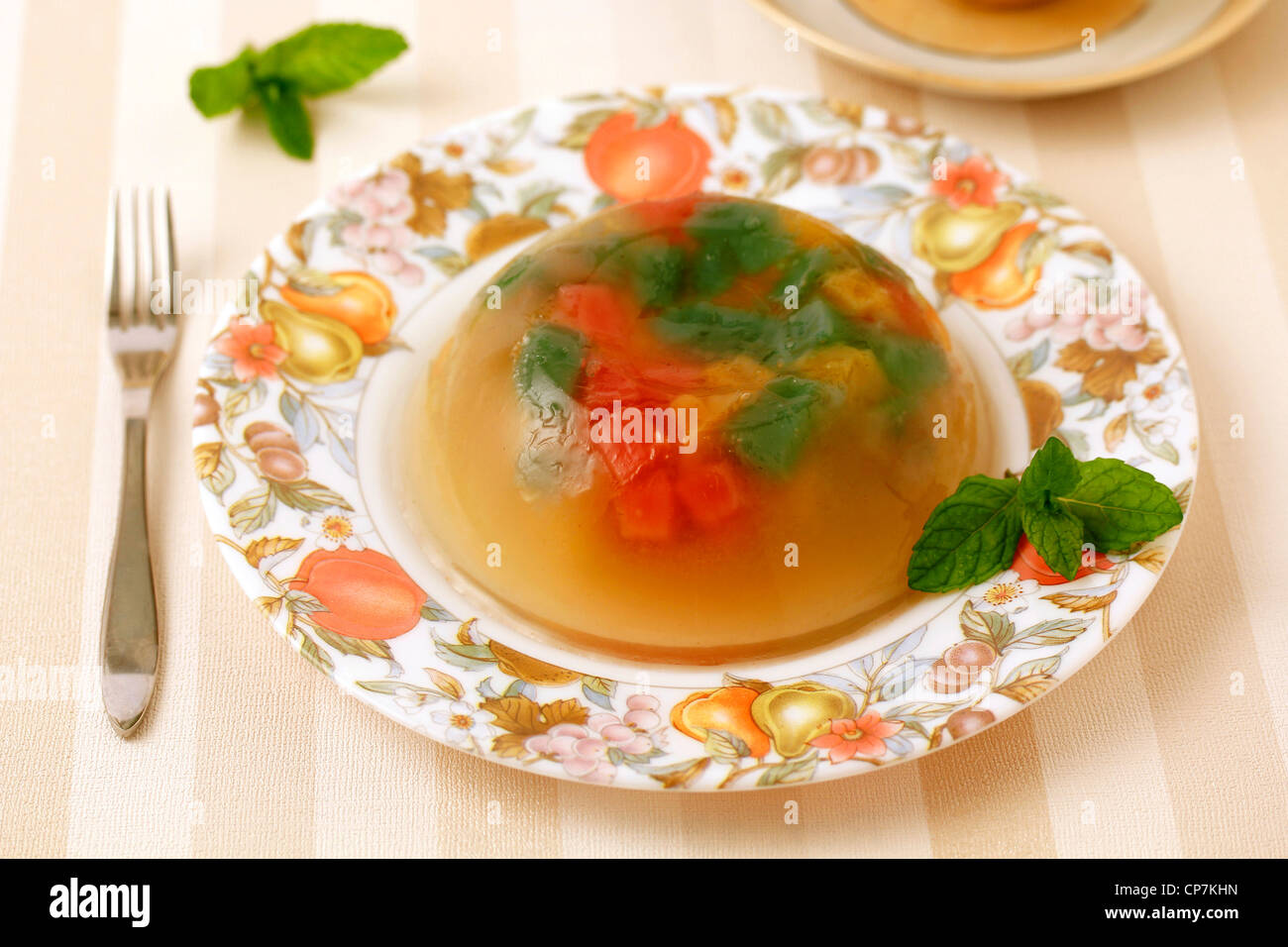 Candied fruits and tea jelly. Recipe available Stock Photo - Alamy
