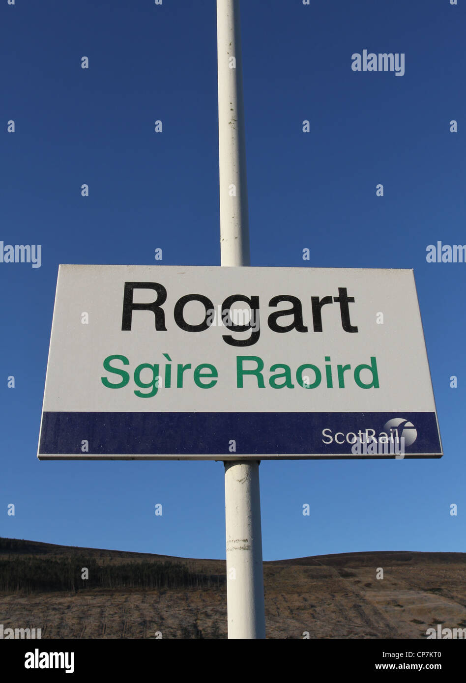 Rogart railway station sign Scotland March 2012 Stock Photo - Alamy