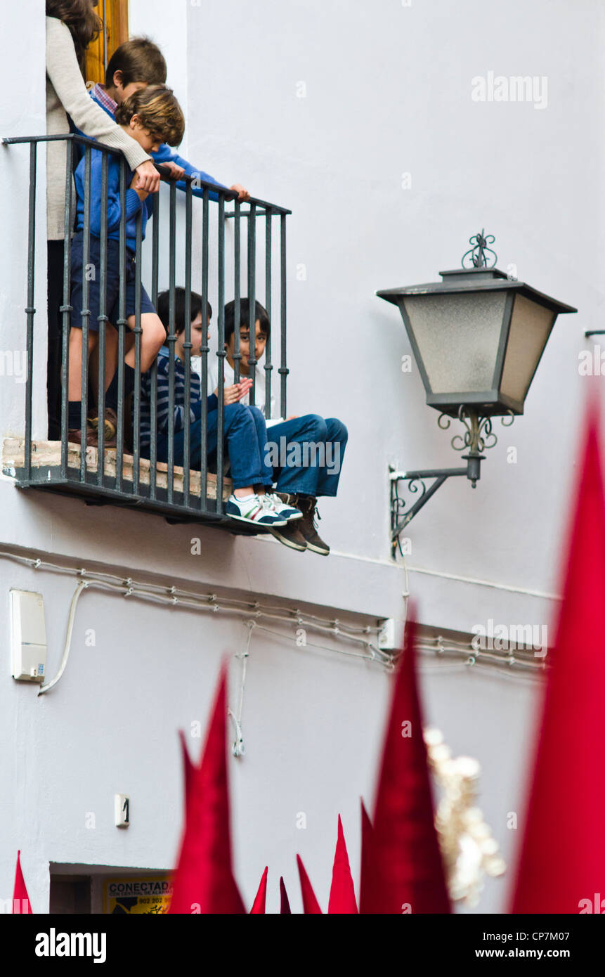 Seville procession spain faith balcony hi-res stock photography and ...