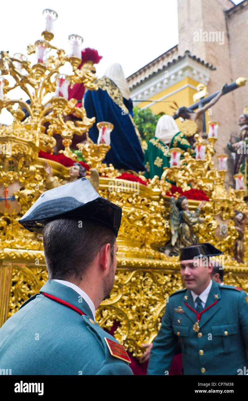 La Lanzada brotherhood procession during Holy Week in Seville ...