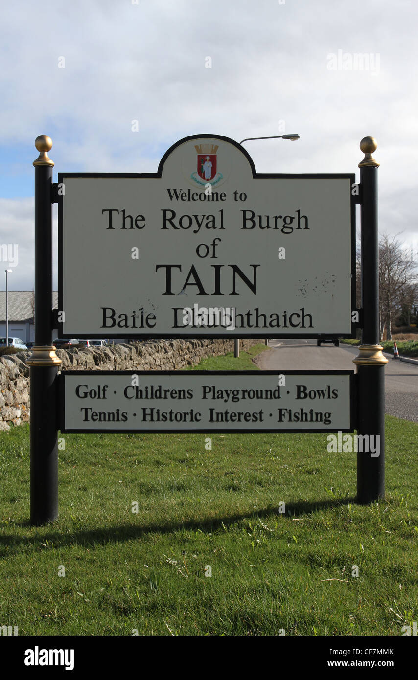 Welcome to Royal Burgh of Tain Scotland March 2012 Stock Photo - Alamy