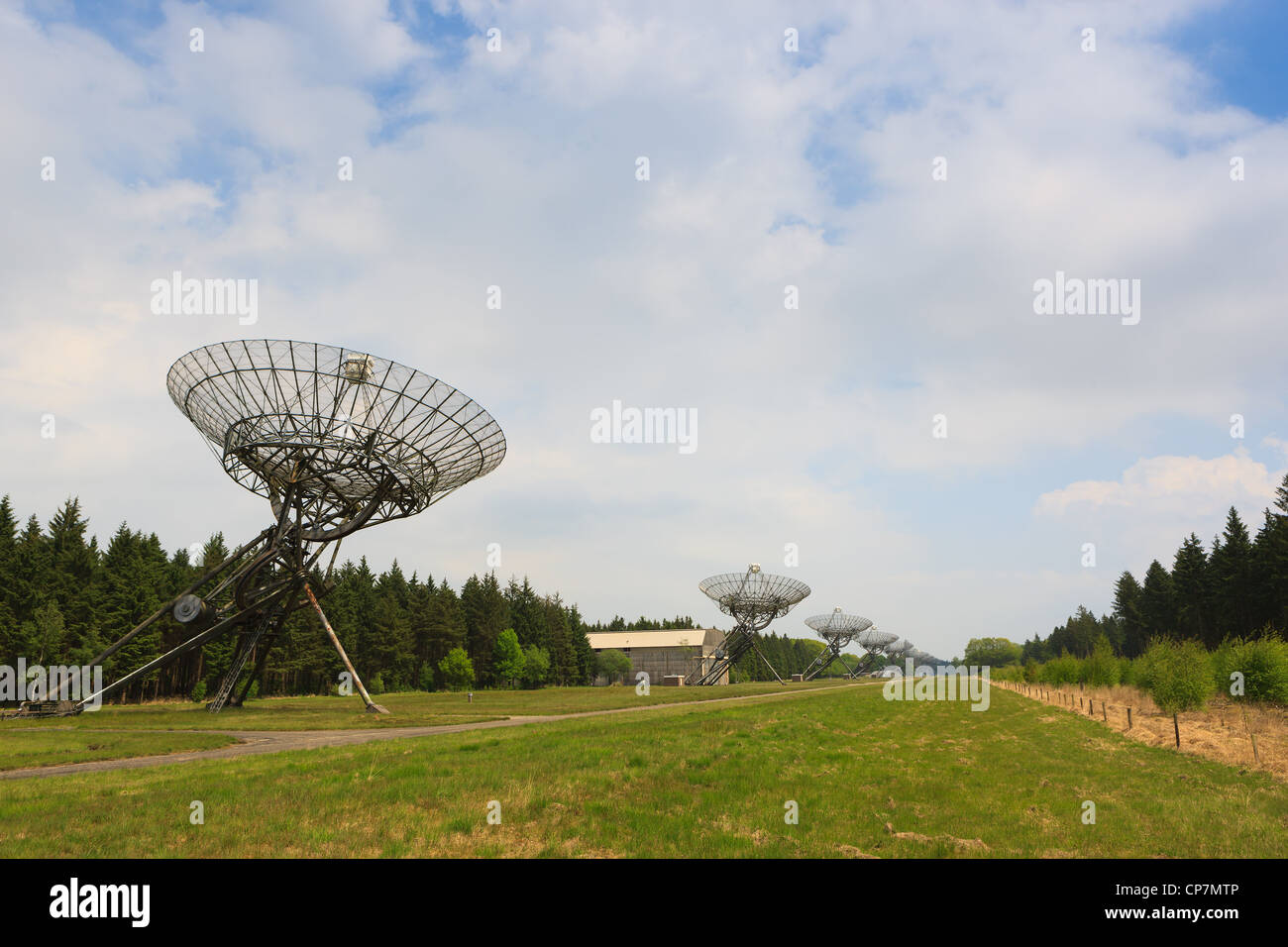 Parabolic radio antennas at Westerbork in the Netherlands. Westerbork ...