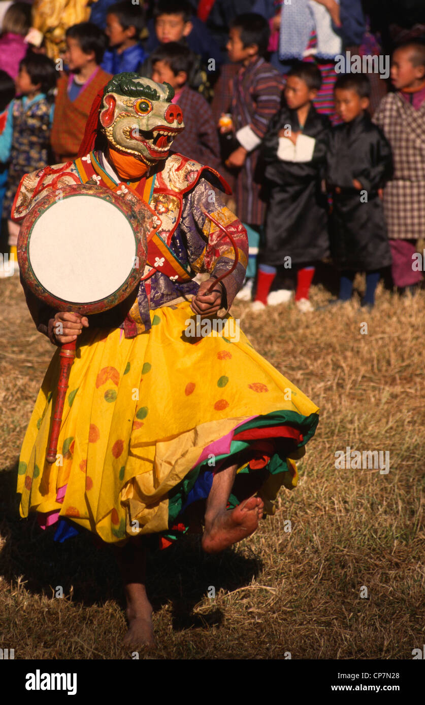 Bhutan, Trongsa, festival, masked dancer Stock Photo - Alamy