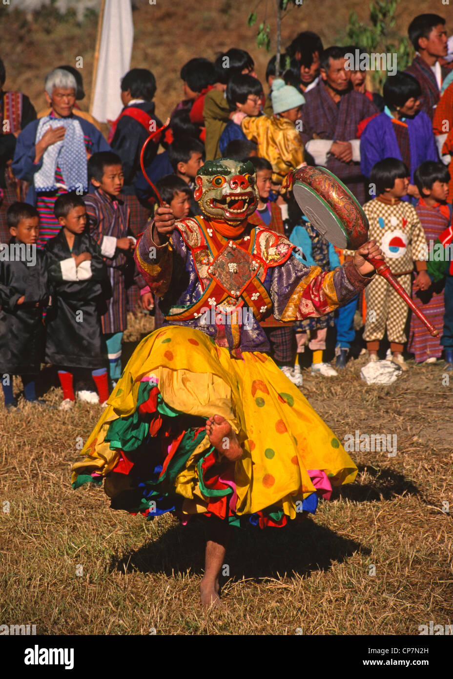 Bhutan, Trongsa, festival, masked dancer, buddhist, religious, ritual ...