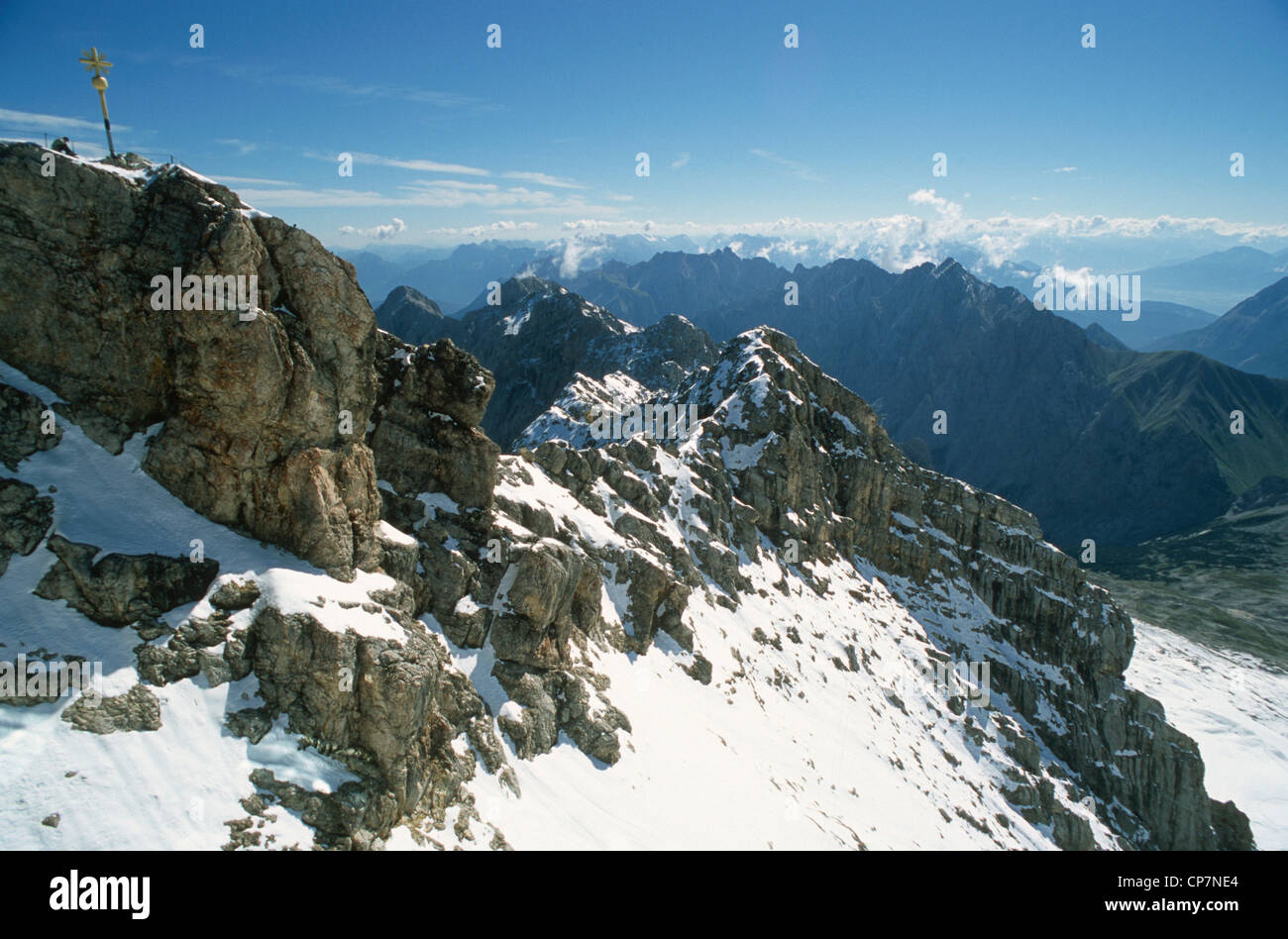 Austria, Germany, Alps, Zugspitze Peak Stock Photo - Alamy