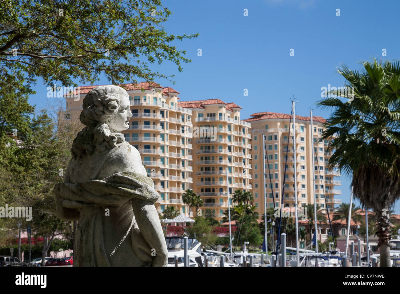 Statue , North Straub Park, North Yacht Basin and Vinoy Resort Hotel ...