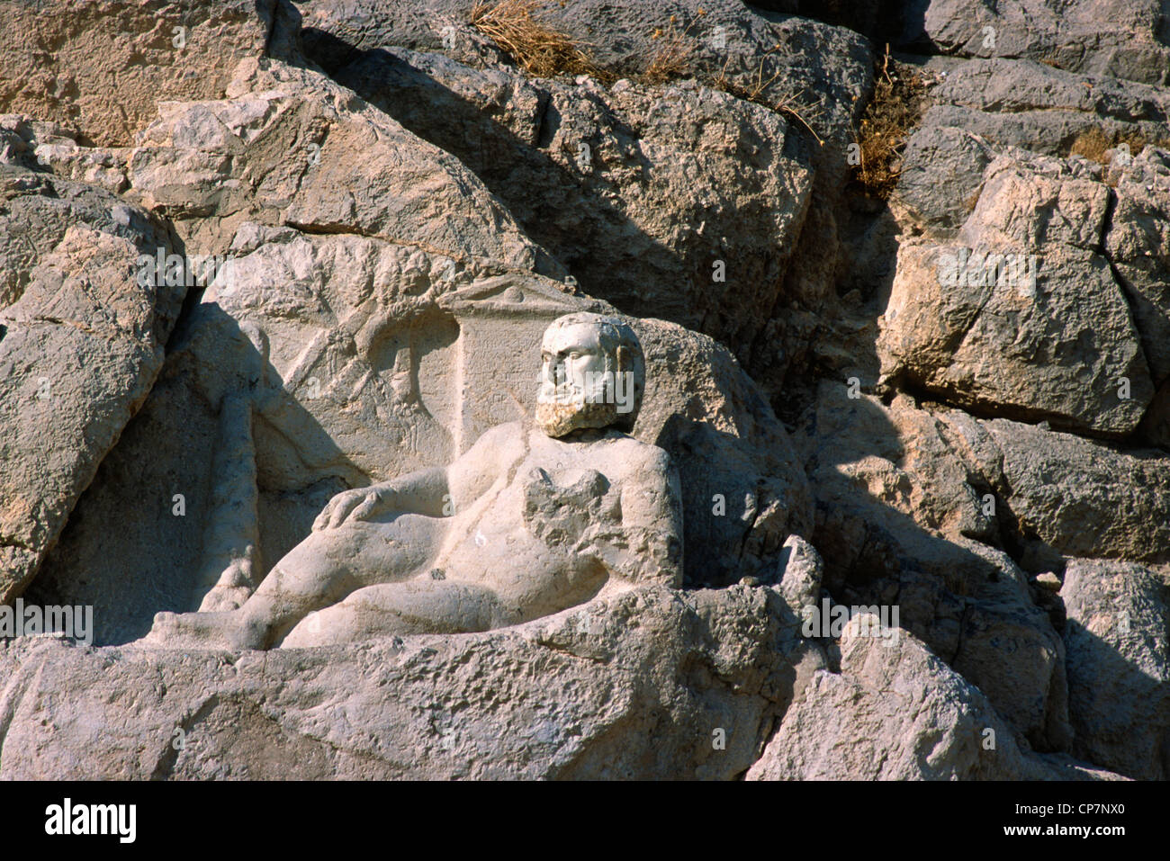 Iran, Kermanshah province, Bisotun, statue of Hercules Stock Photo - Alamy