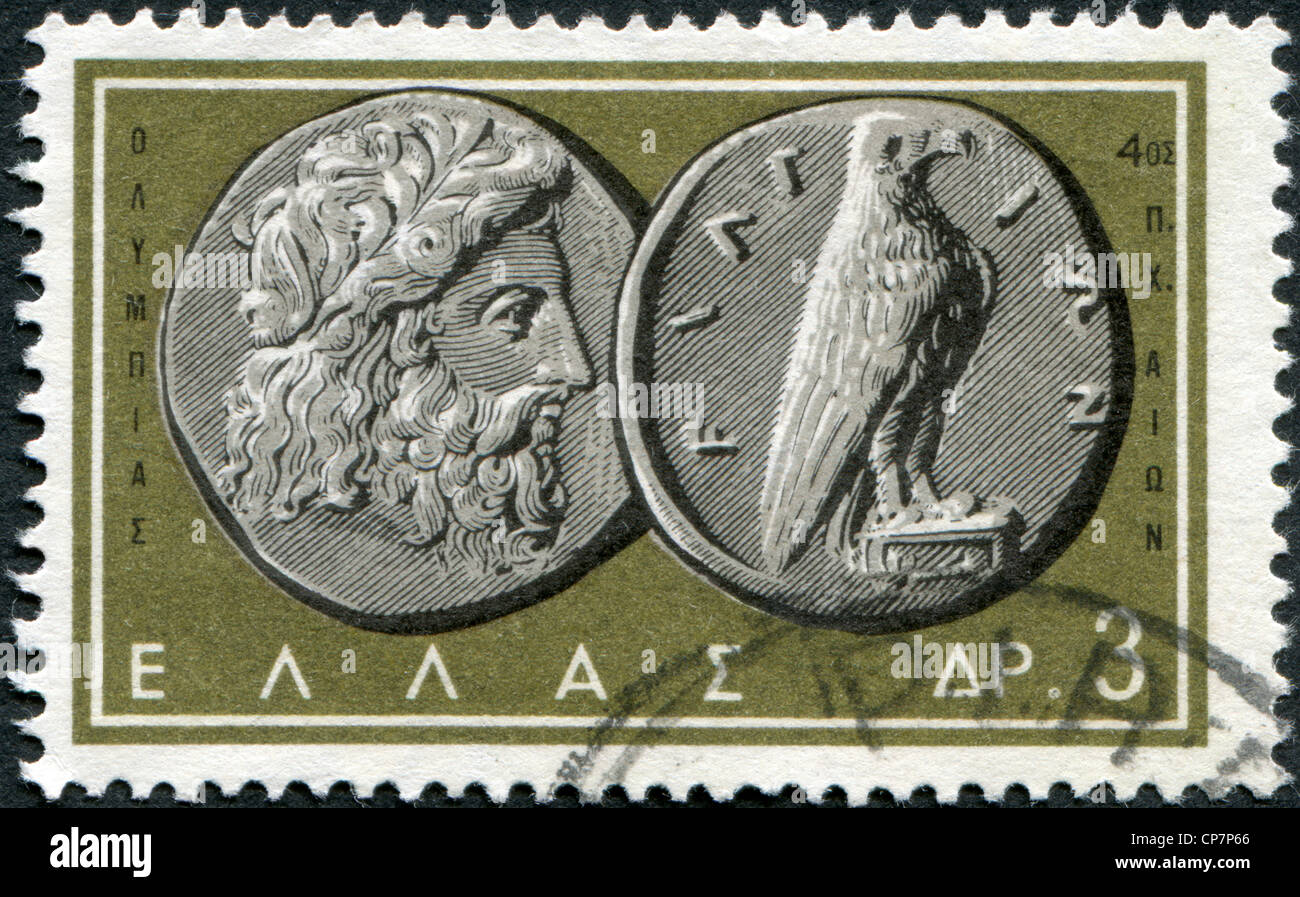 GREECE - CIRCA 1963: Postage stamps printed in Greece, shows Ancient ...