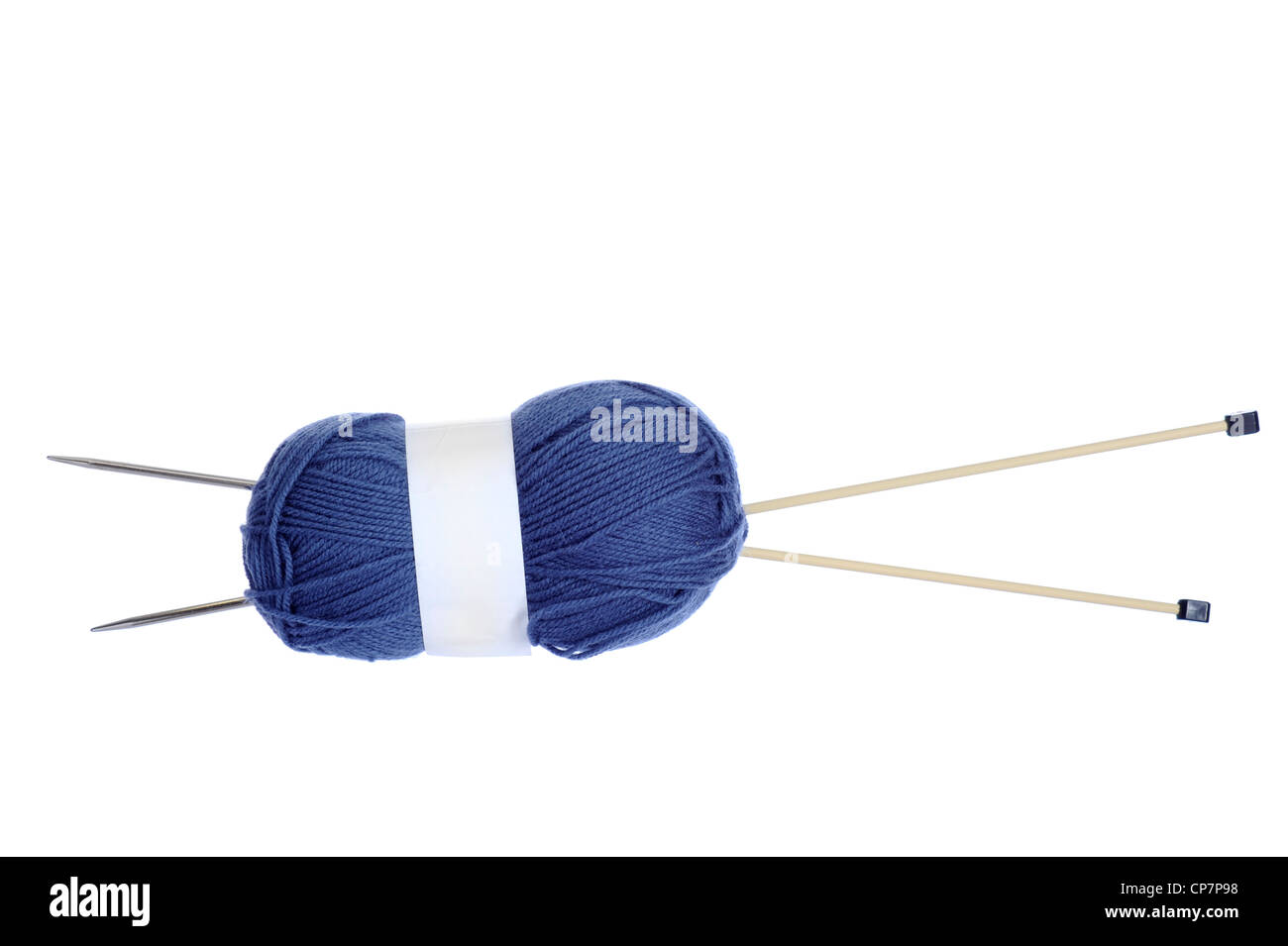 marine blue knitting yarn. isolated on white background Stock Photo - Alamy