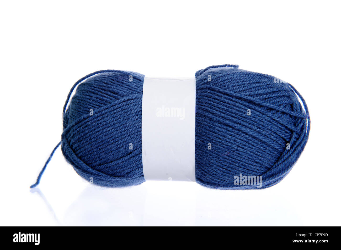 marine blue knitting yarn. isolated on white background Stock Photo - Alamy