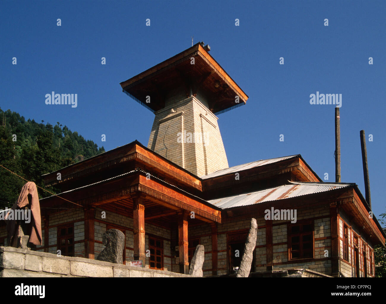 India; Himachal Pradesh, Manali, Manu Maharishi hindu temple Stock ...